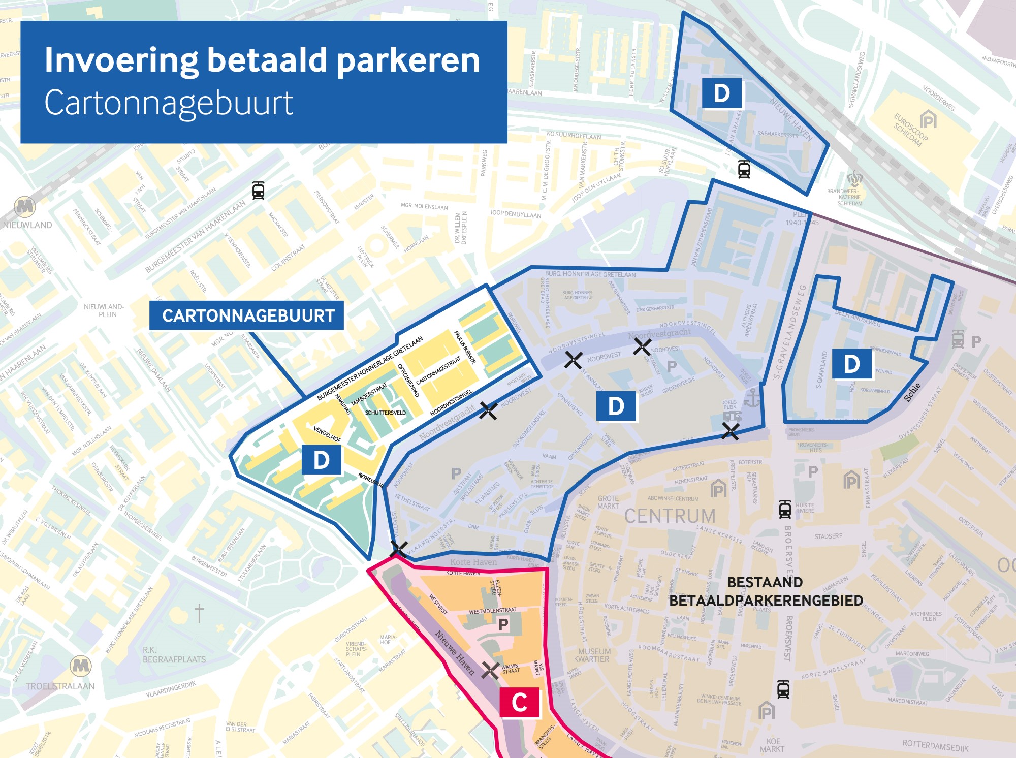 Invoeren betaald parkeren Cartonnagebuurt - Nieuwland | Schiedam